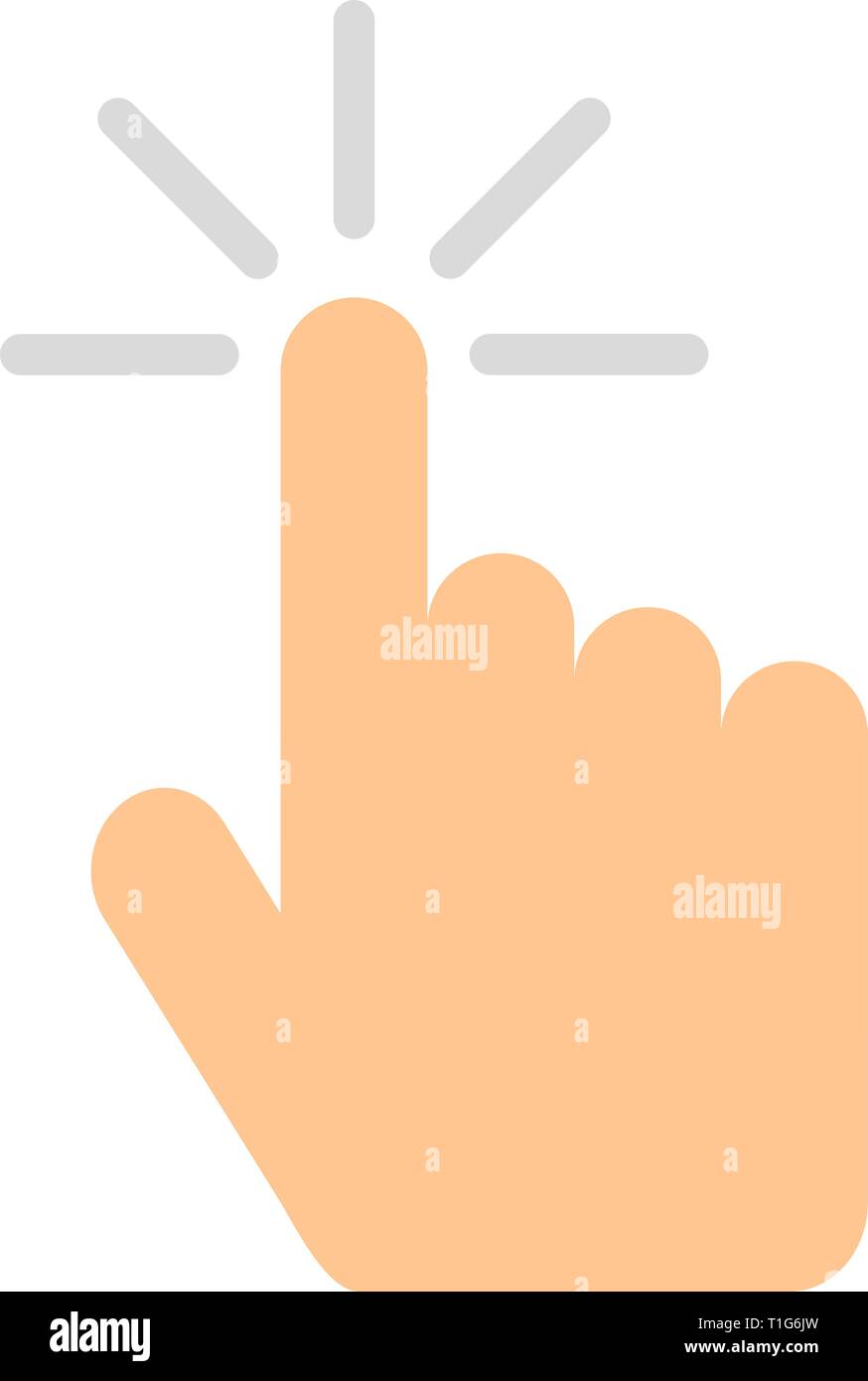 Hand button click, computer in a flat style Stock Vector Image & Art ...