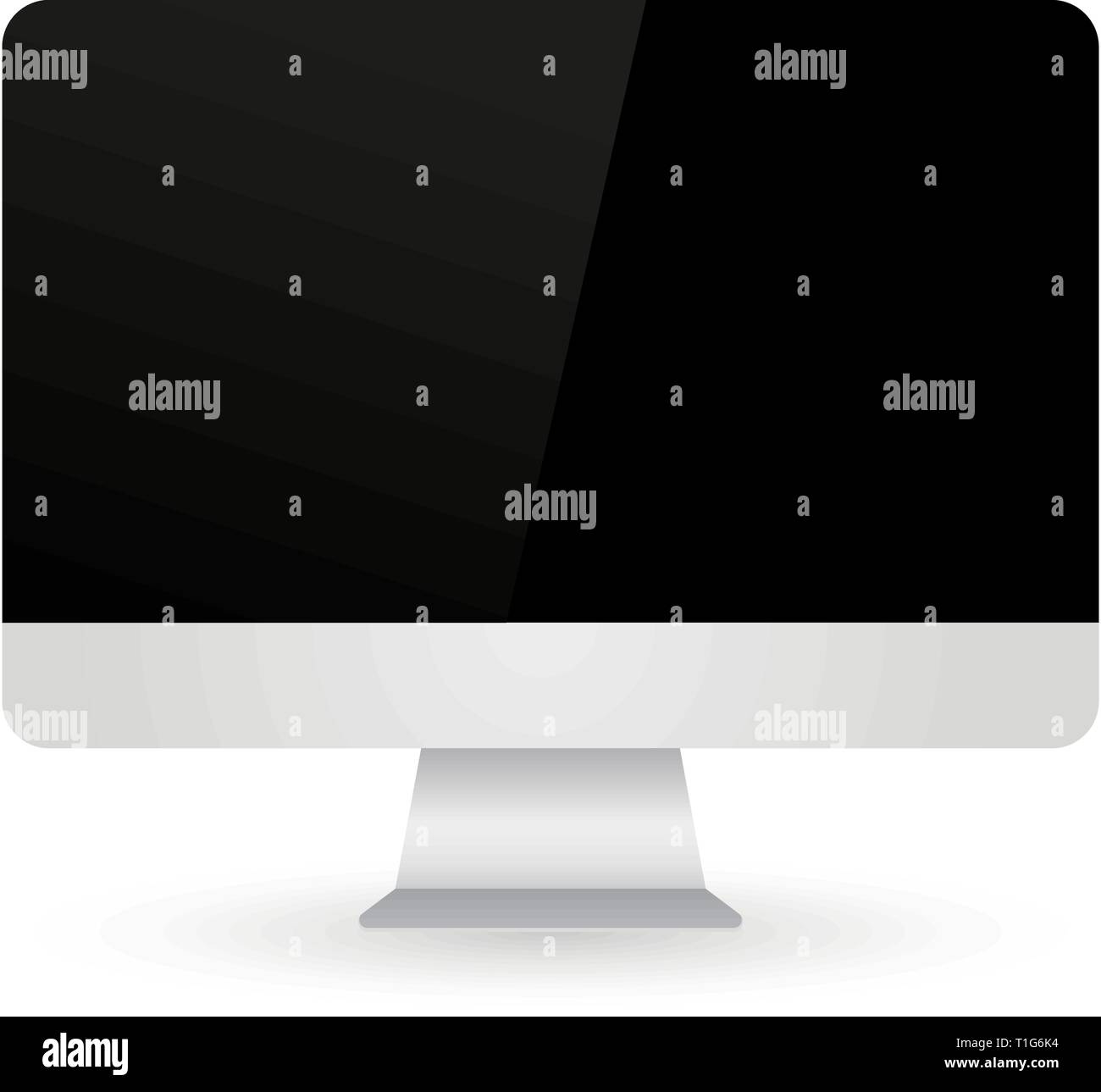 Computer screen, with shadow on a white background Stock Vector Image ...