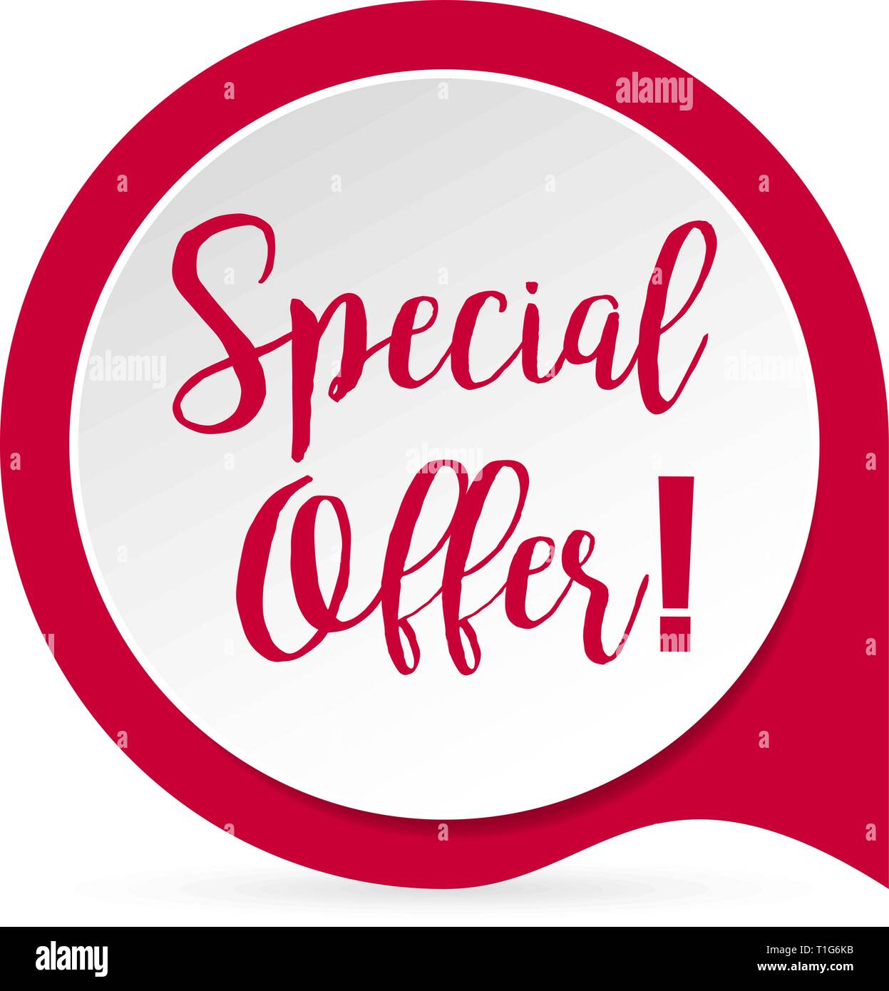 Sticker special offer with shadow, red colored vector Stock Vector ...