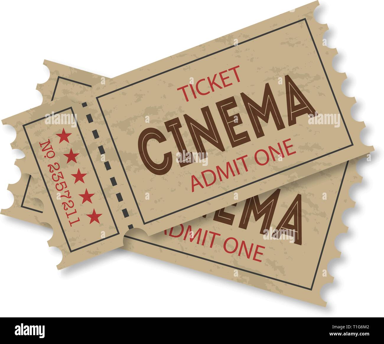 Tickets with shadow on a white background, vector illustration Stock ...