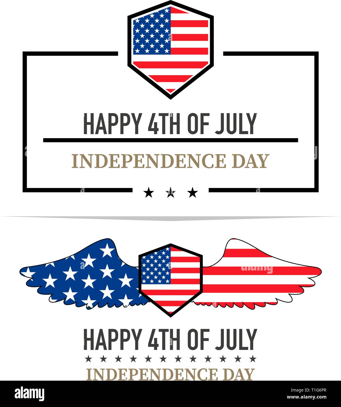 Independence day labels, vector illustration on white background Stock ...