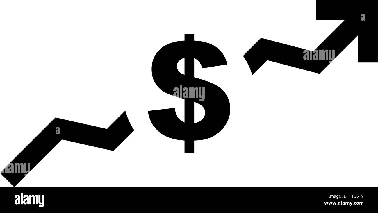 Dollar, arrow indicates a price increase, icon vector Stock Vector ...