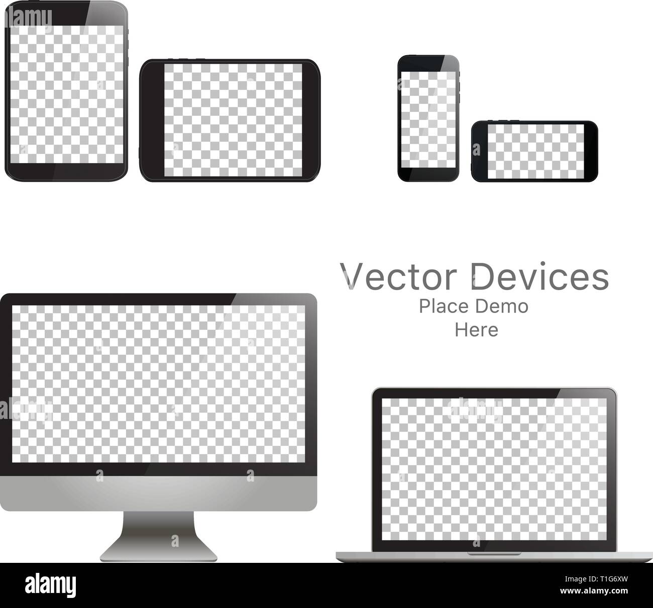 Set realistic vector devices on a white background Stock Vector Image ...