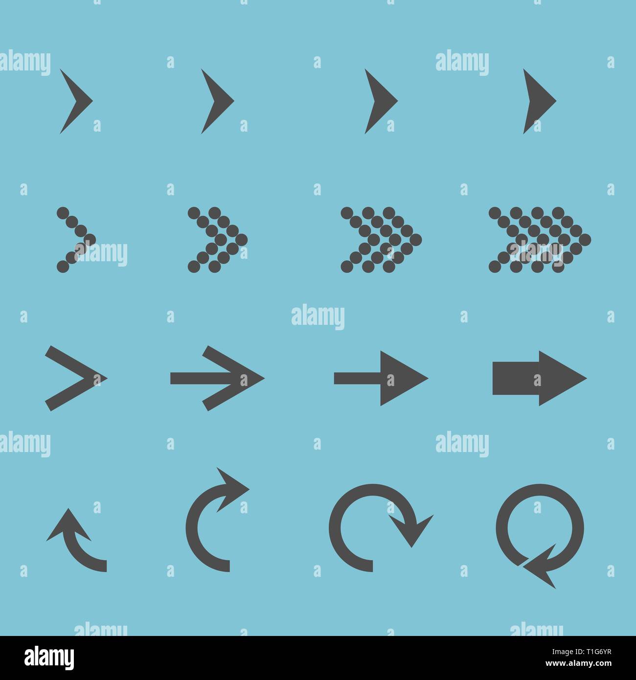 Set with different arrows icon, vector illustration, stylish design ...