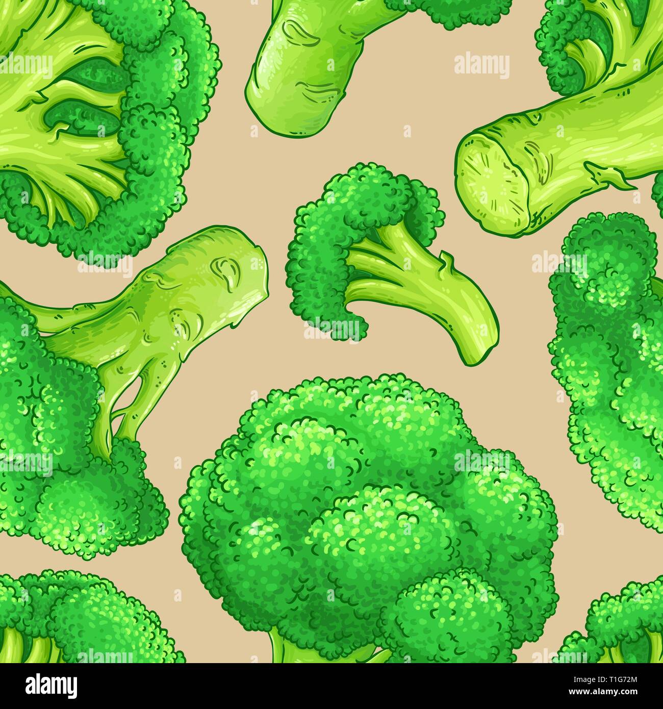 broccoli vector pattern on color background Stock Vector Image & Art ...