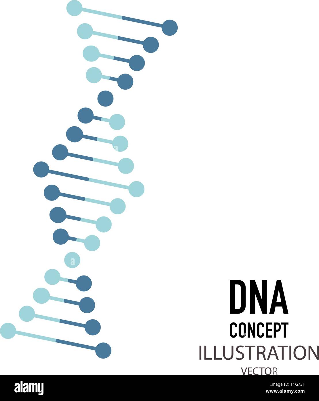 DNA simbol in flat style, on a white background, vector Stock Vector ...