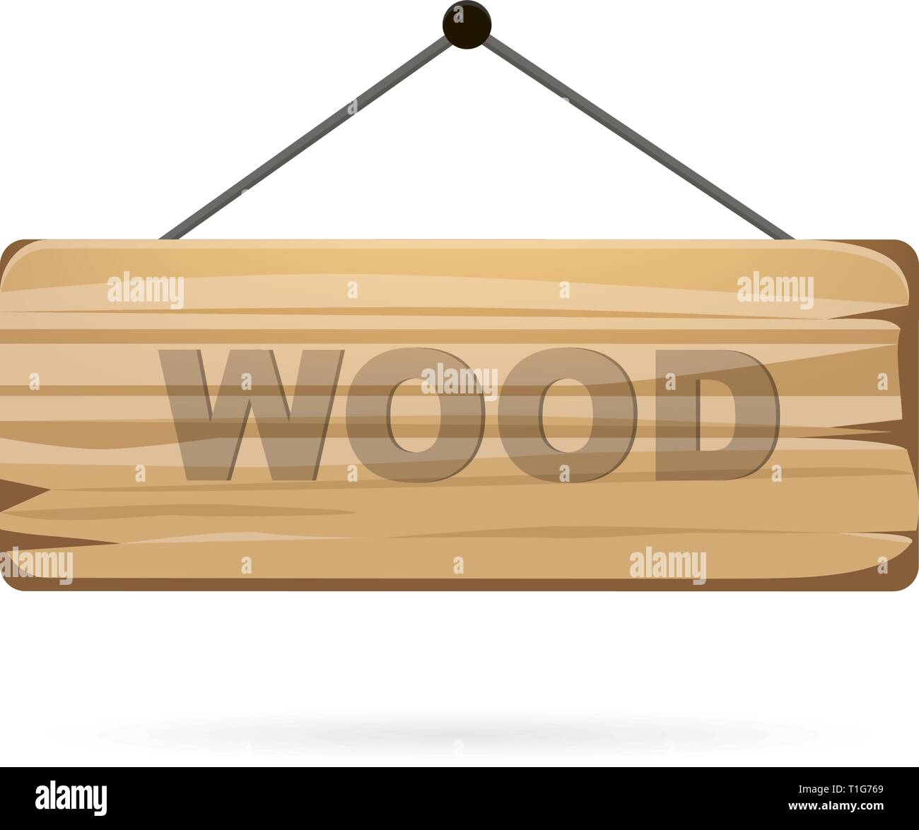 Wood board, sign with shadow on a white background, vector Stock Vector ...