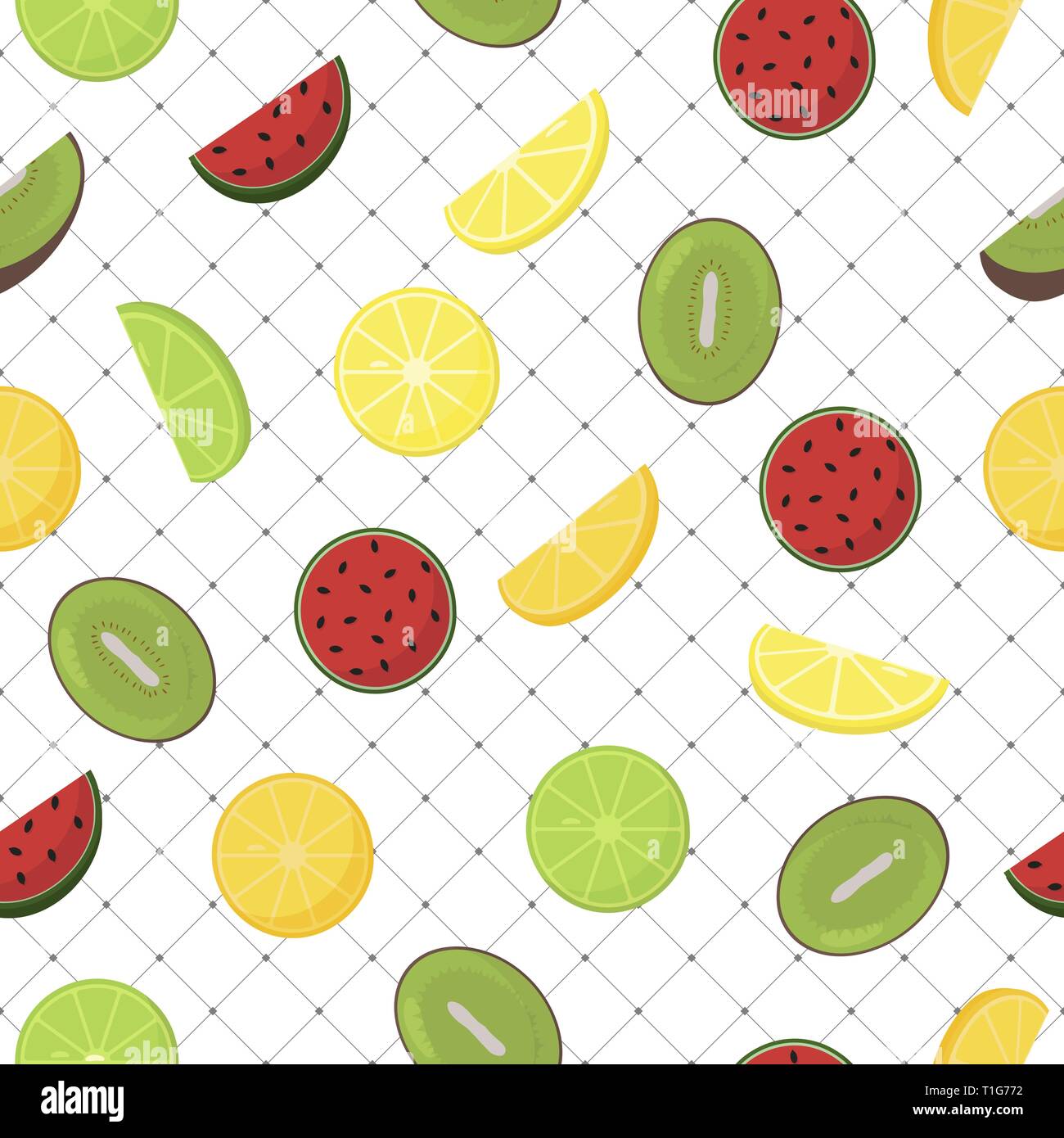 Pattern background with fruits, seamless - vector illustration Stock ...