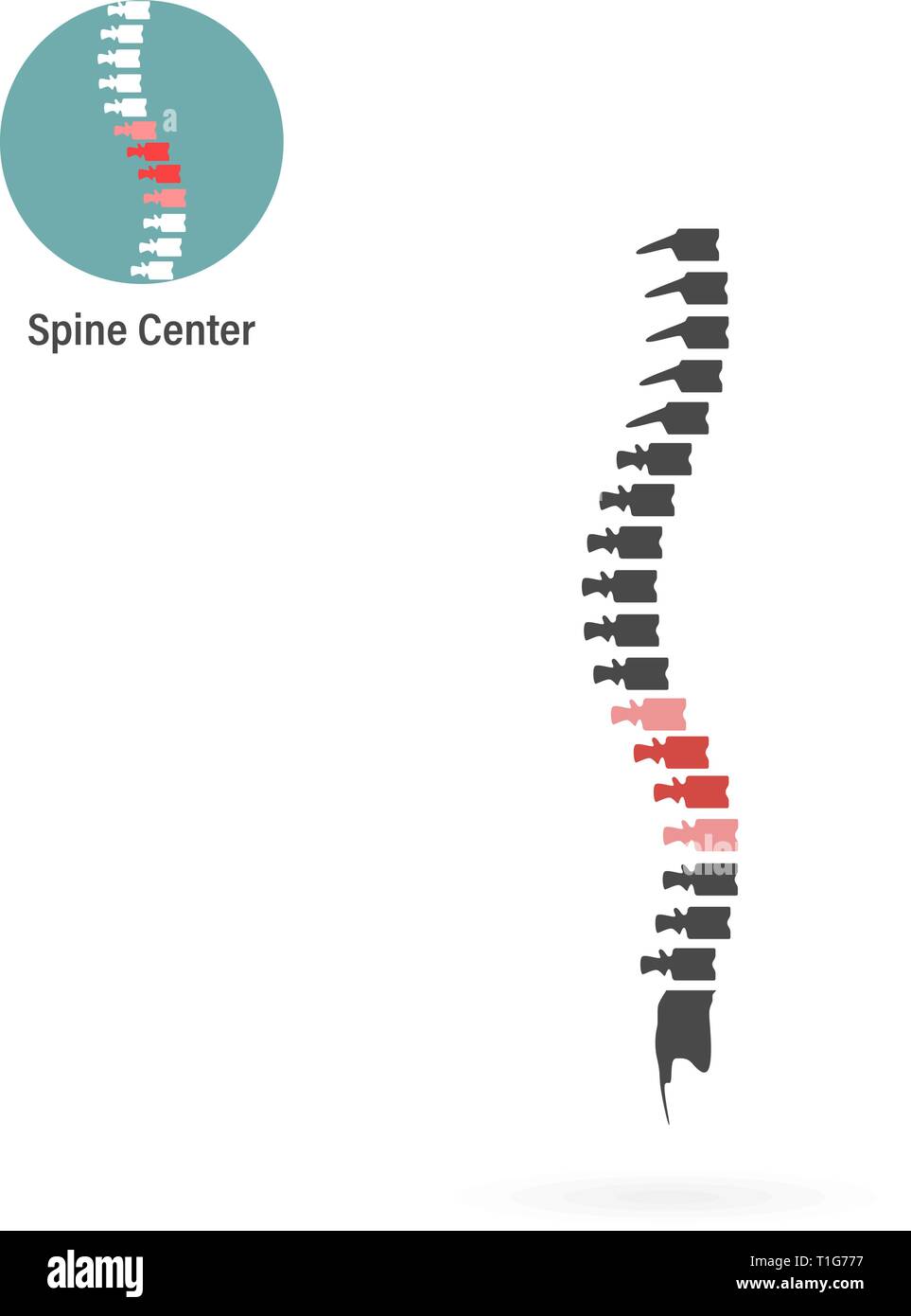 Spine center in flat style, pain back - vector Stock Vector Image & Art ...