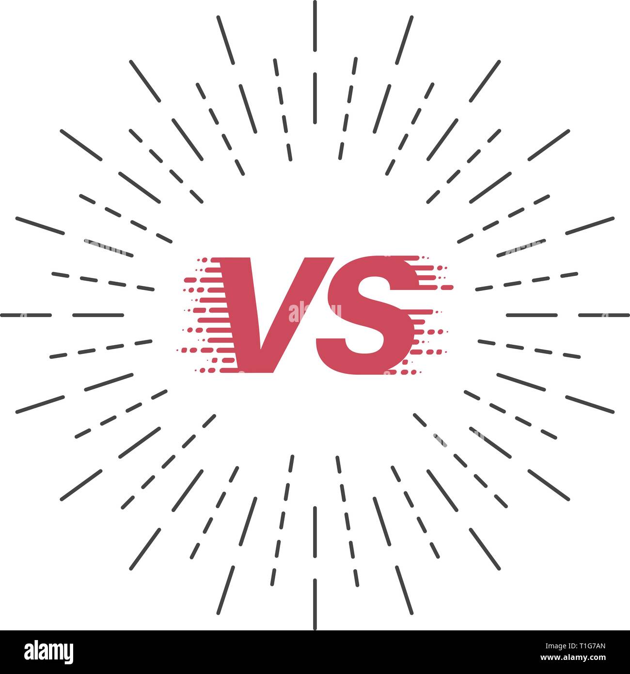 Versus style illustration. VS symbol with sunburst. Battle headline ...