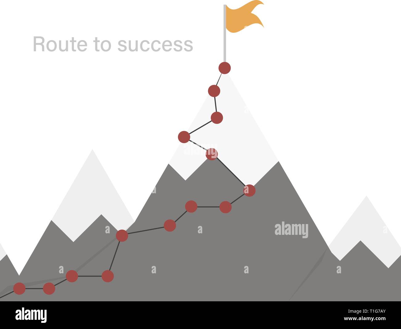 Mountain success. Goal illustration. Concept illustration vector goal ...
