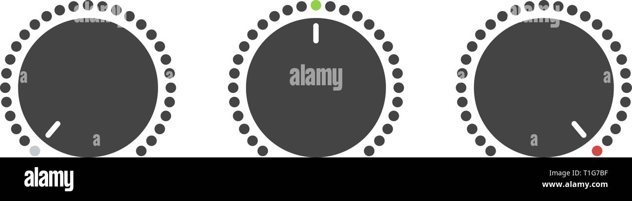 Volume set button. Voice button. On and off button. Flat style ...