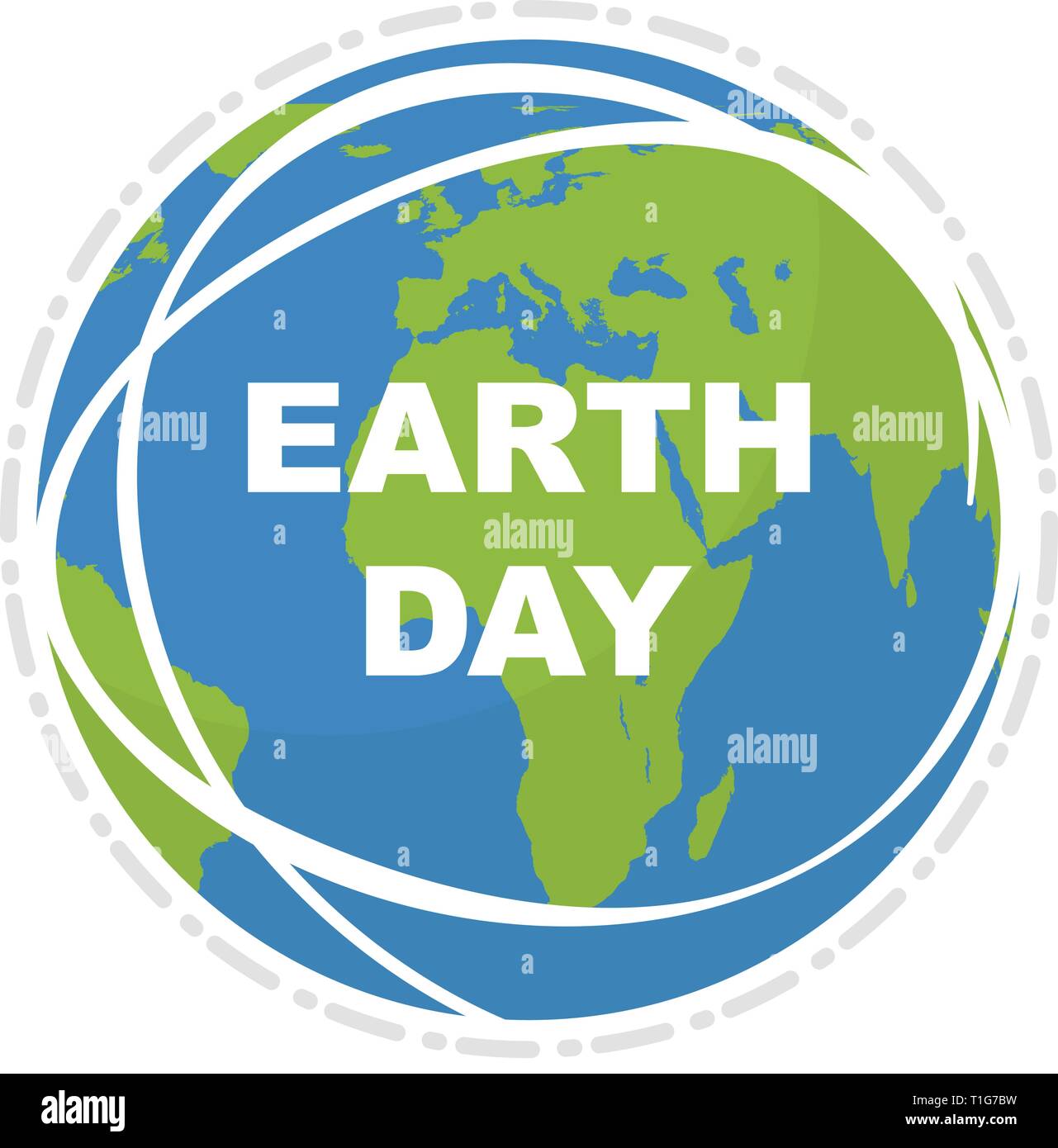 Earth day. Land map. Illustration happy earth day. Flat style. Vector ...