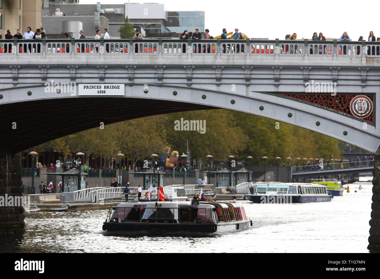 MELBOURNE, AUSTRALIA - MARCH 13: The boat carrying all F1 drivers ...