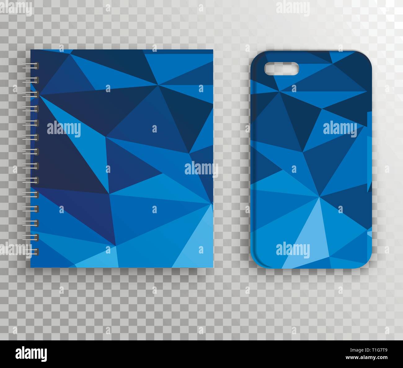 Notepad on a spring and a cover of the smartphone - a vector design ...
