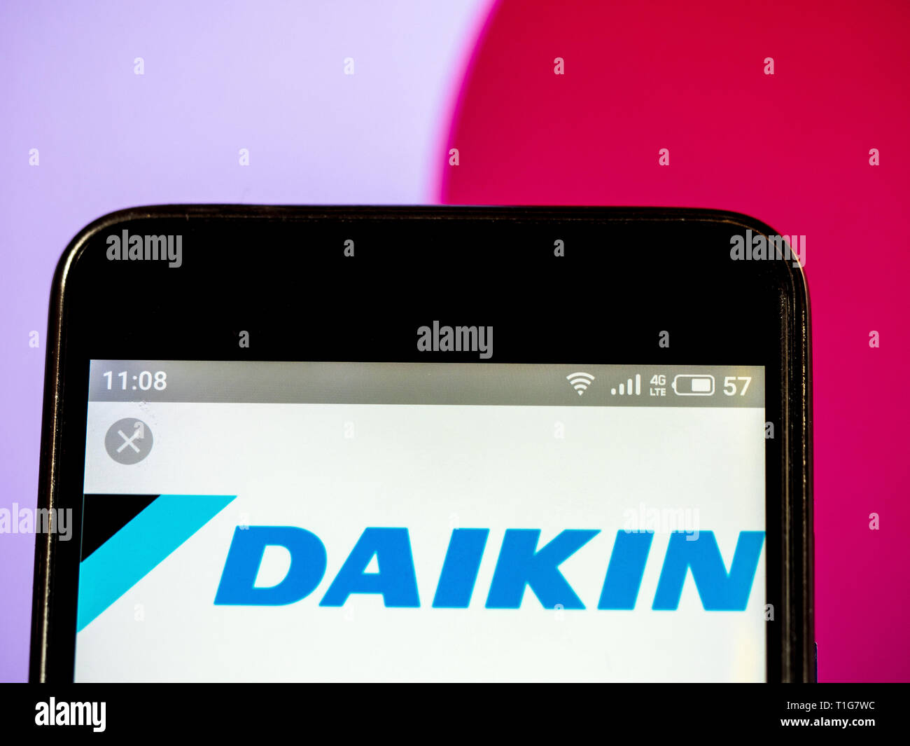 In this photo illustration a Daikin Industries, Ltd. logo seen ...