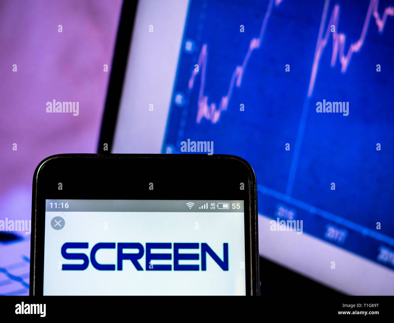 In this photo illustration a Dainippon Screen Mfg. Co., Ltd. logo seen ...