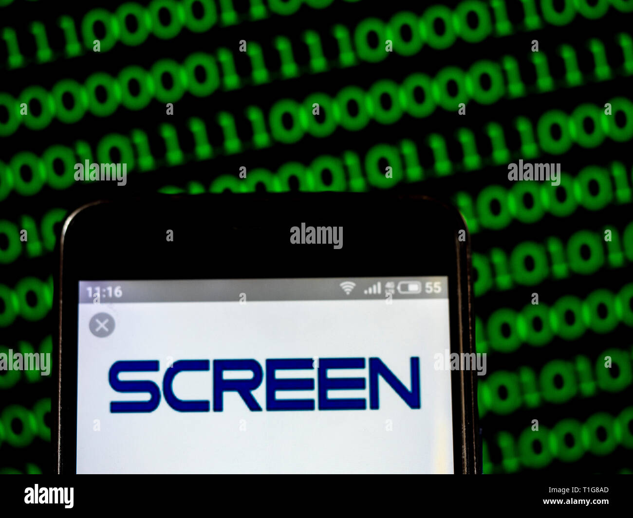 In this photo illustration a Dainippon Screen Mfg. Co., Ltd. logo seen ...