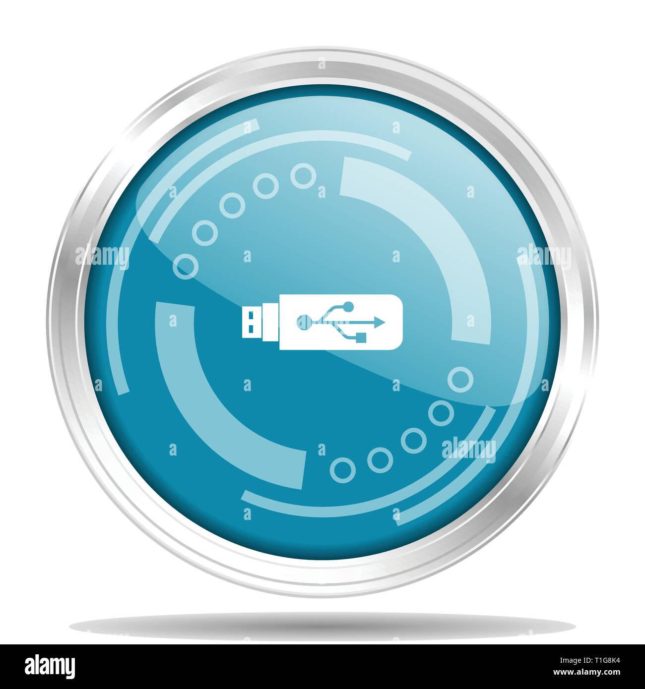 Usb icon sign round hi-res stock photography and images - Alamy