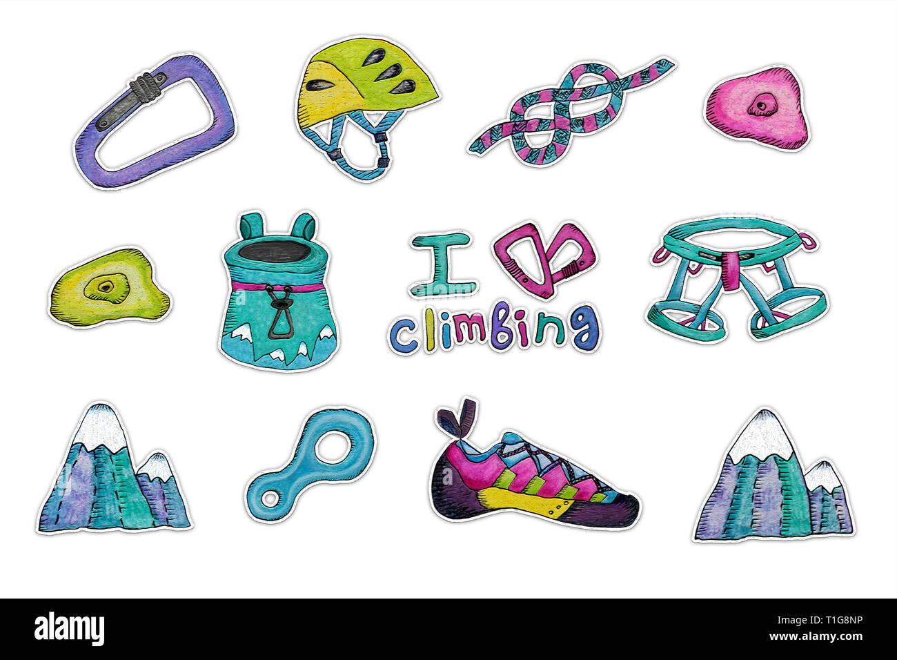 Set of climbing device.Everything you need for a real fan of rock ...