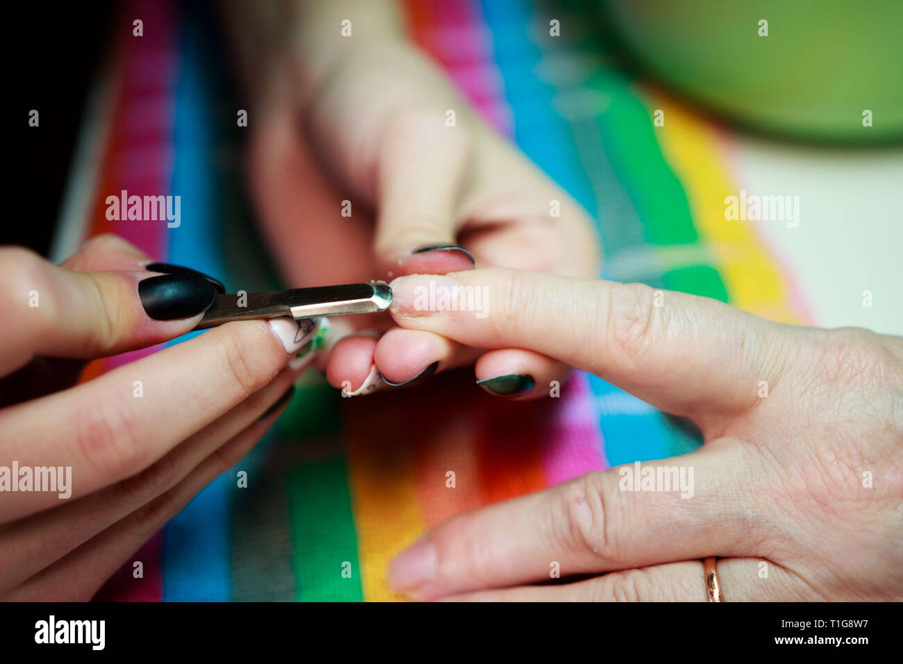 manicure for an elderly woman. the beauty of old age. age skin Stock ...