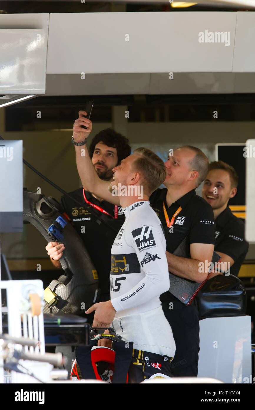 MELBOURNE, AUSTRALIA - MARCH 14: Kevin MAGNUSSEN of Haas F1 Team is ...