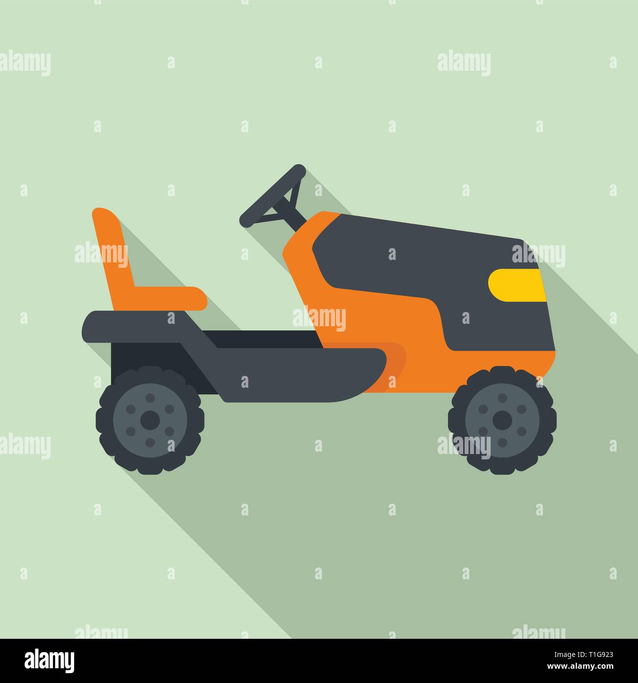 Tractor grass cutter icon. Flat illustration of tractor grass cutter ...