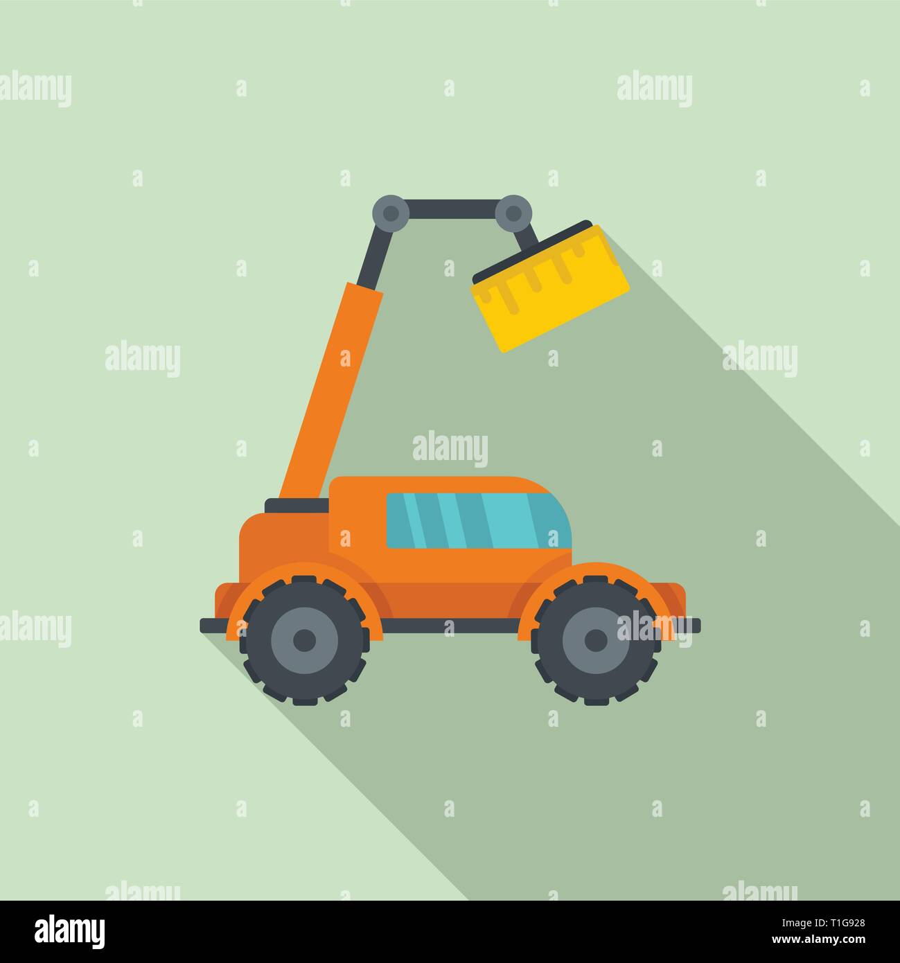 Agricultural lift machine icon. Flat illustration of agricultural lift ...