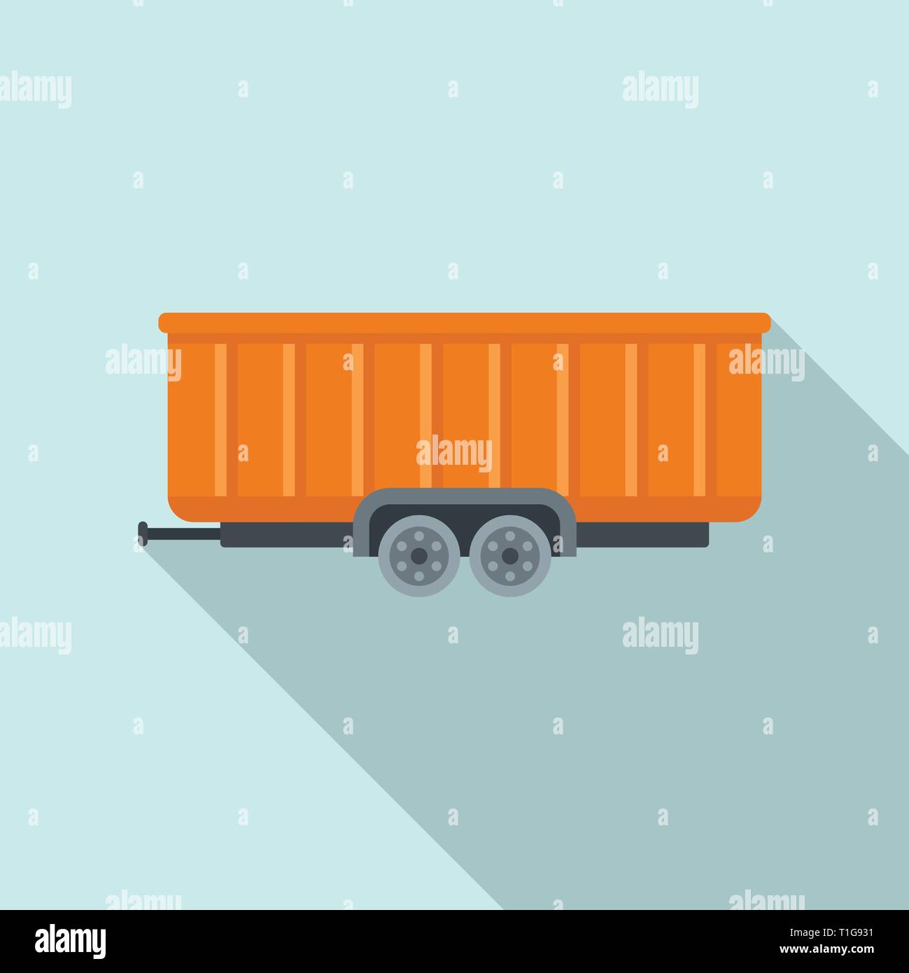 Farm wheat trailer icon. Flat illustration of farm wheat trailer vector ...