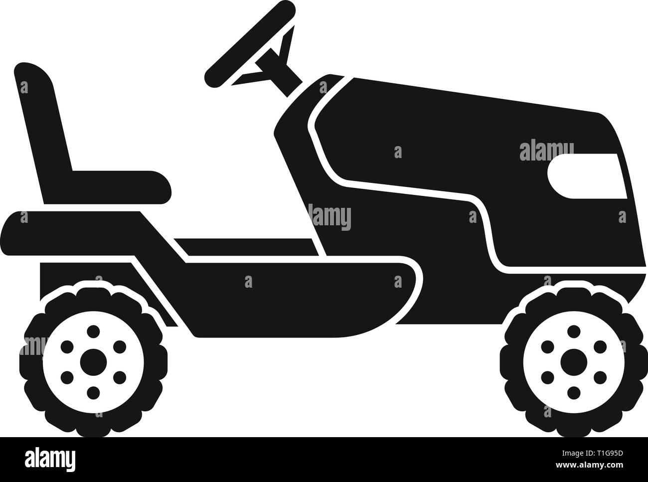 Tractor grass cutter icon. Simple illustration of tractor grass cutter ...