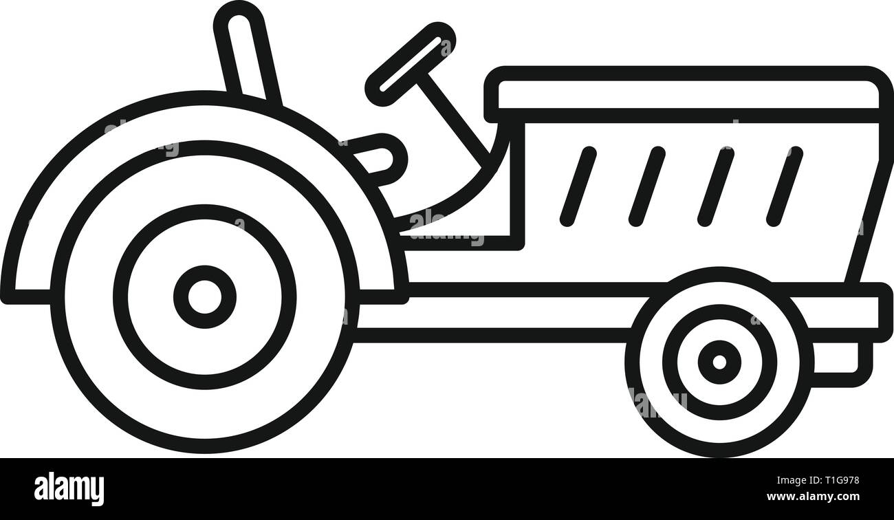 Tractor icon. Outline tractor vector icon for web design isolated on ...