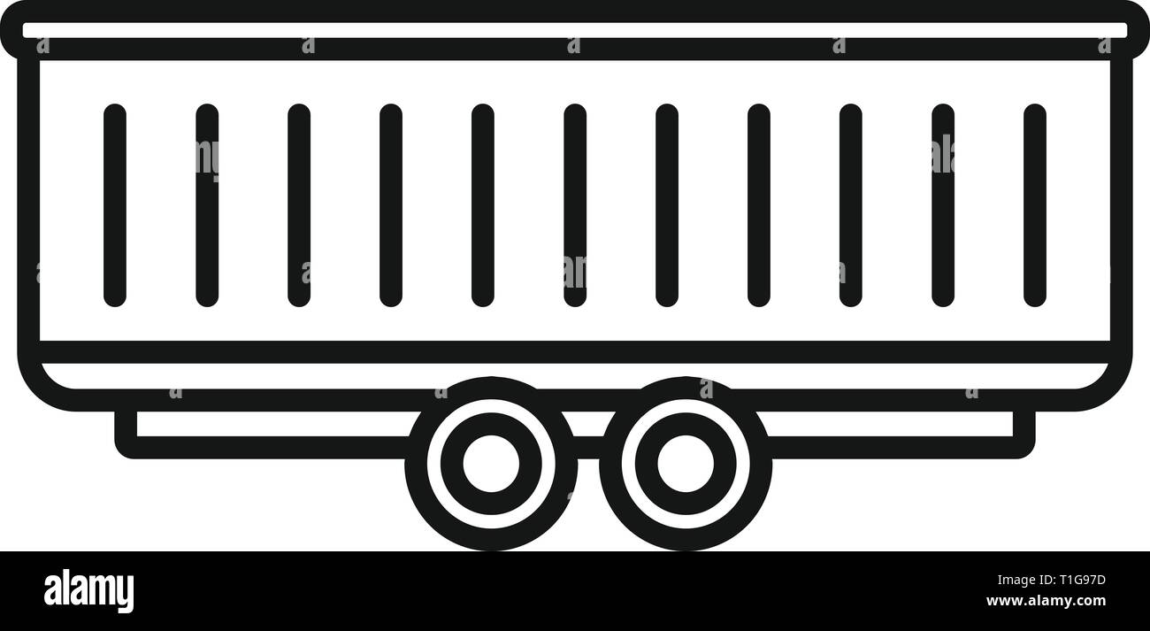 Farm wheat trailer icon. Outline farm wheat trailer vector icon for web ...