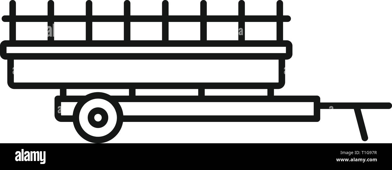 Farm harvester trailer icon. Outline farm harvester trailer vector icon ...