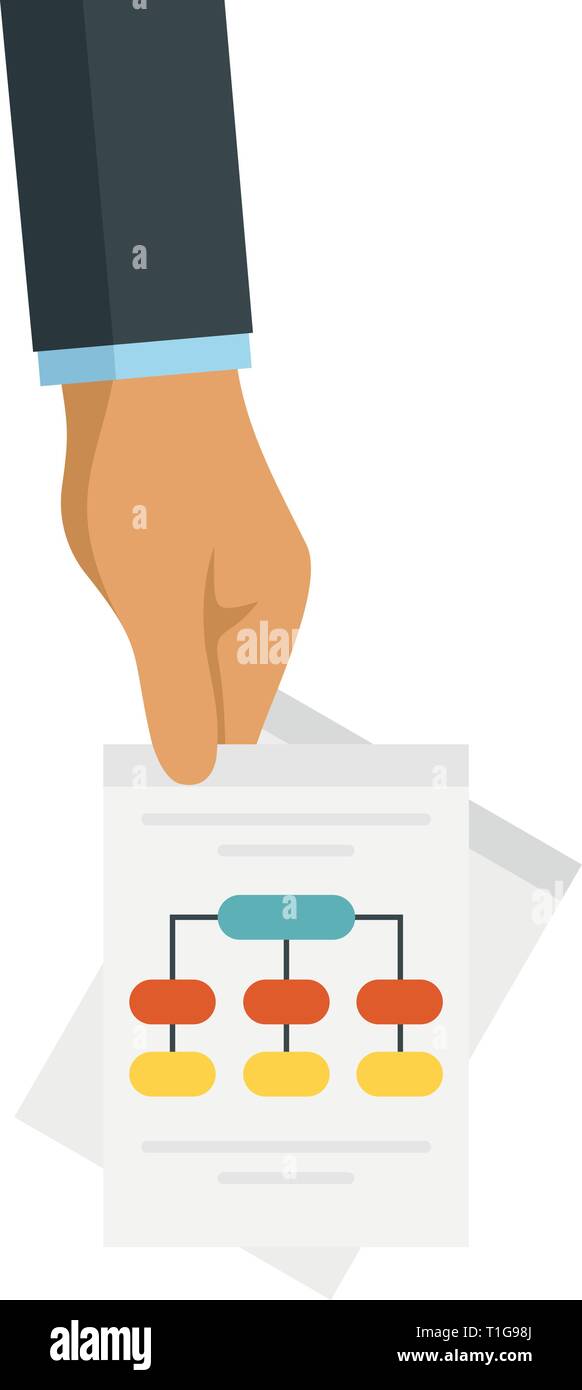 Hand diagram paper icon. Flat illustration of hand diagram paper vector ...