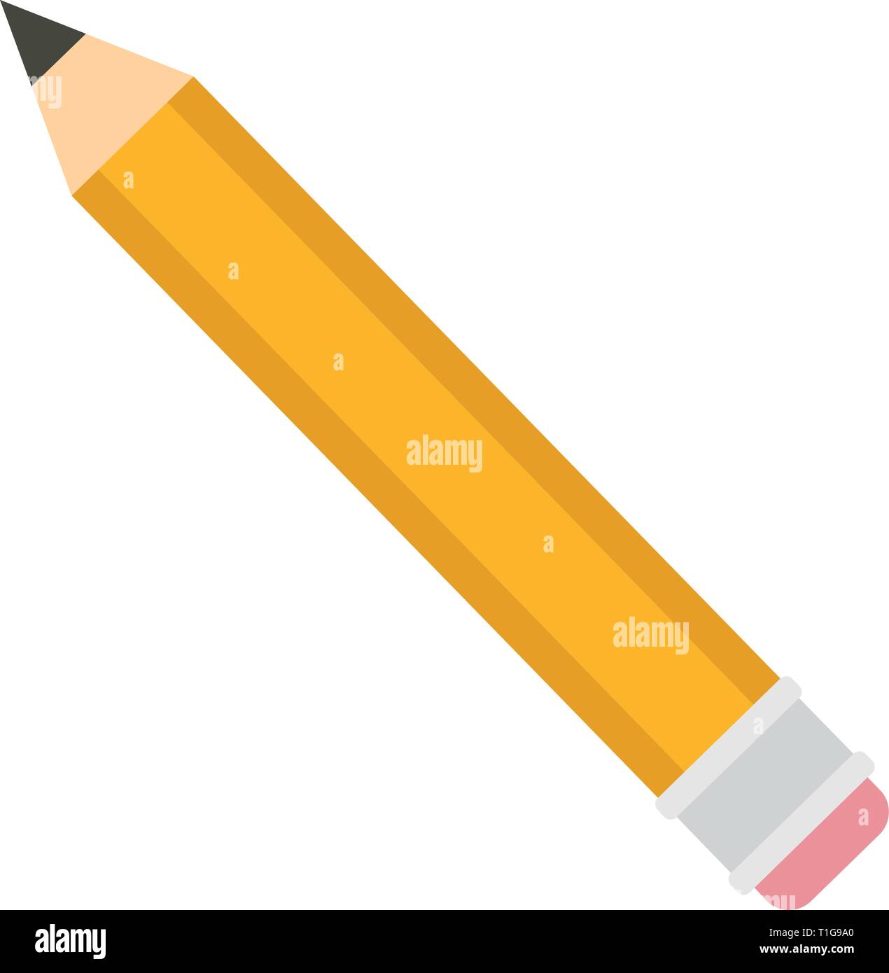 Yellow pencil icon. Flat illustration of yellow pencil vector icon for web design Stock Vector ...