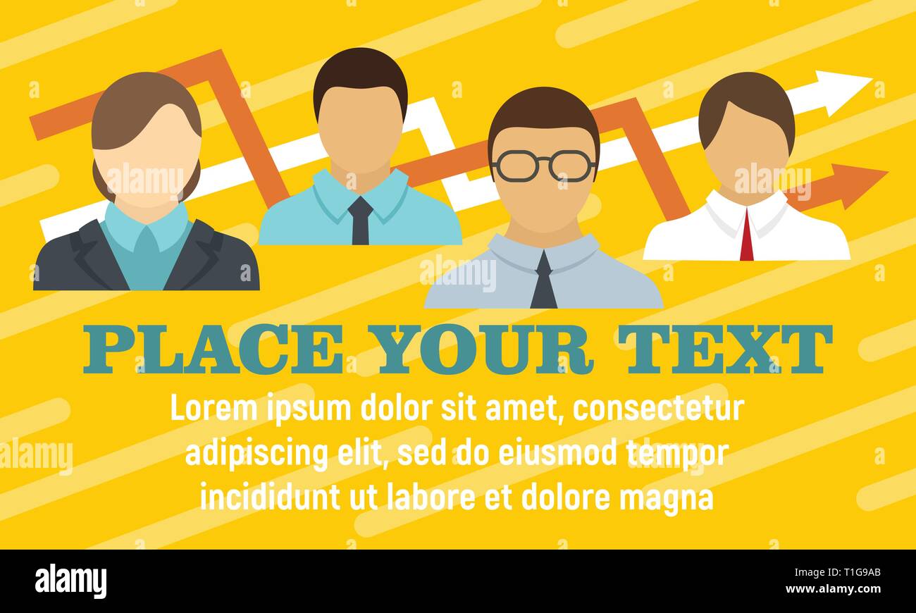 Business meeting team concept banner. Flat illustration of business ...