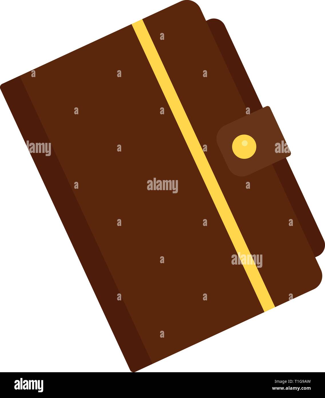 Leather notebook icon. Flat illustration of leather notebook vector ...