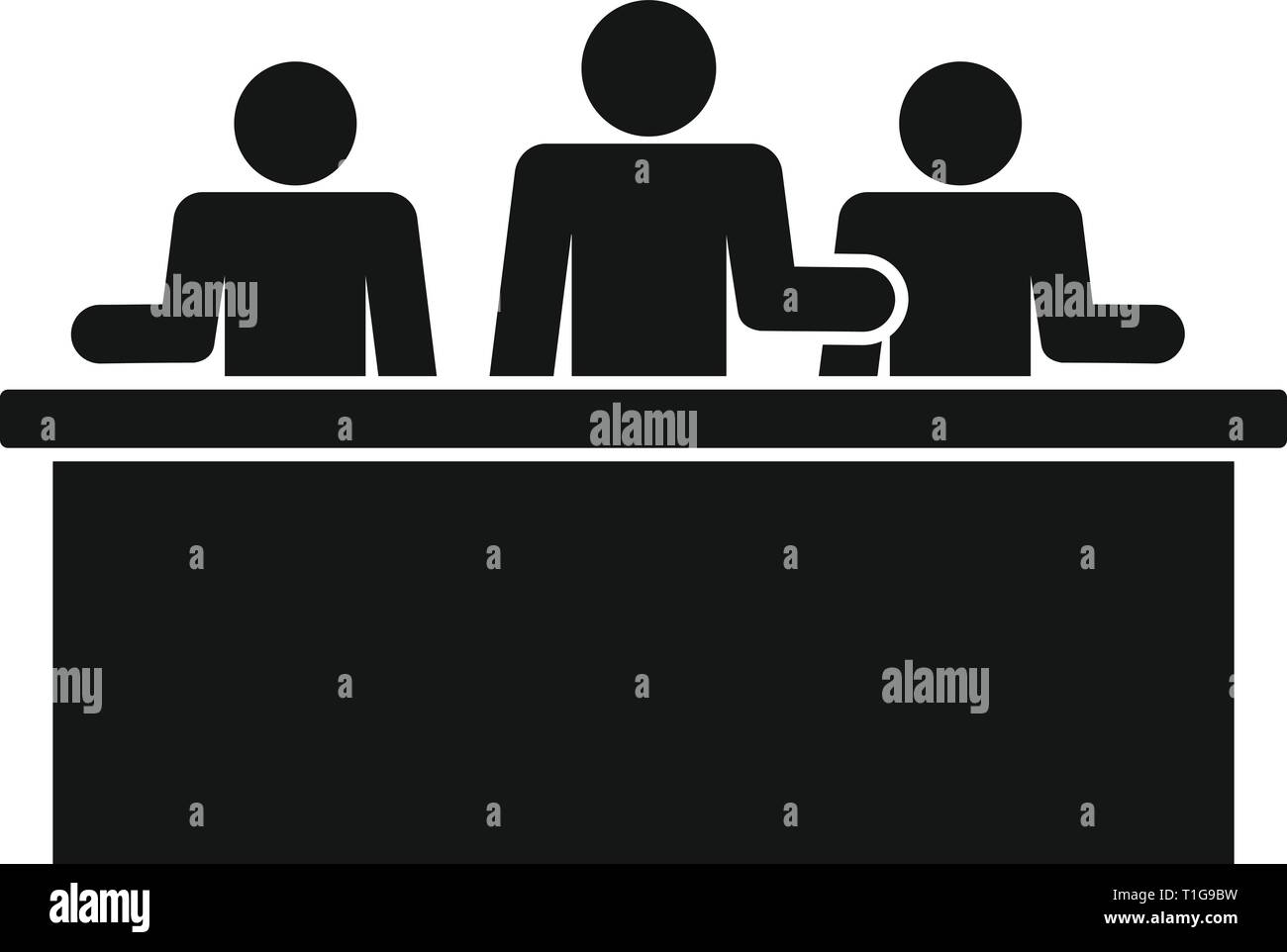 Business meeting icon. Simple illustration of business meeting vector ...