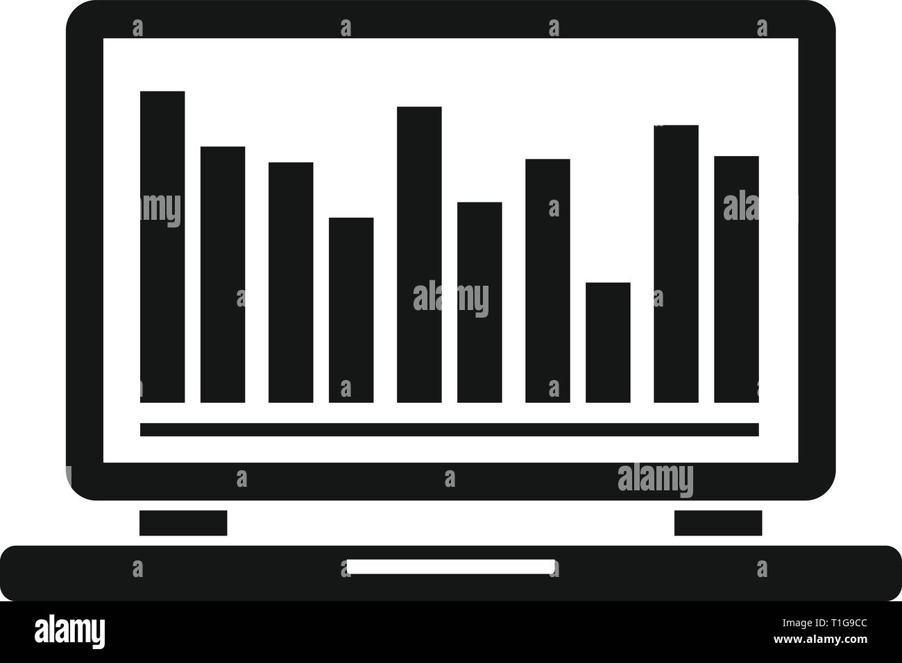 Notebook graph icon. Simple illustration of notebook graph vector icon ...