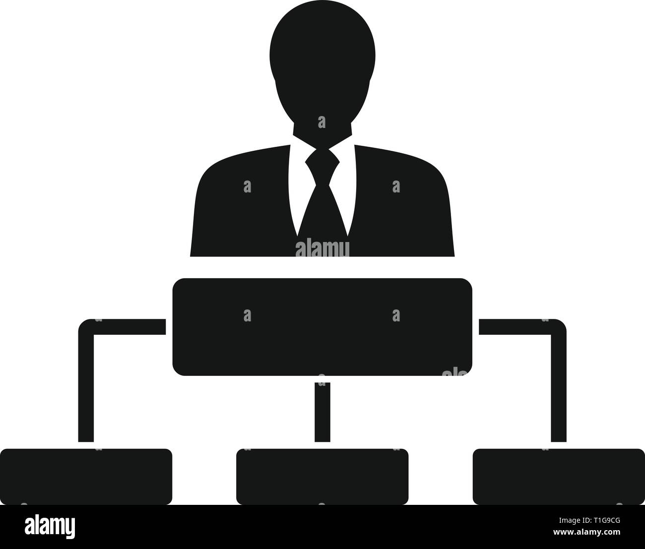 Business team structure icon. Simple illustration of business team ...