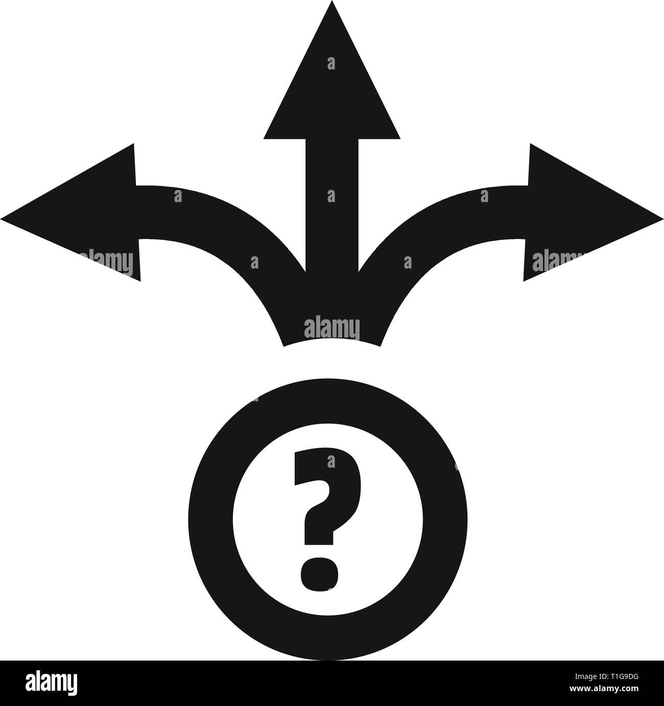 Three business ways icon. Simple illustration of three business ways ...