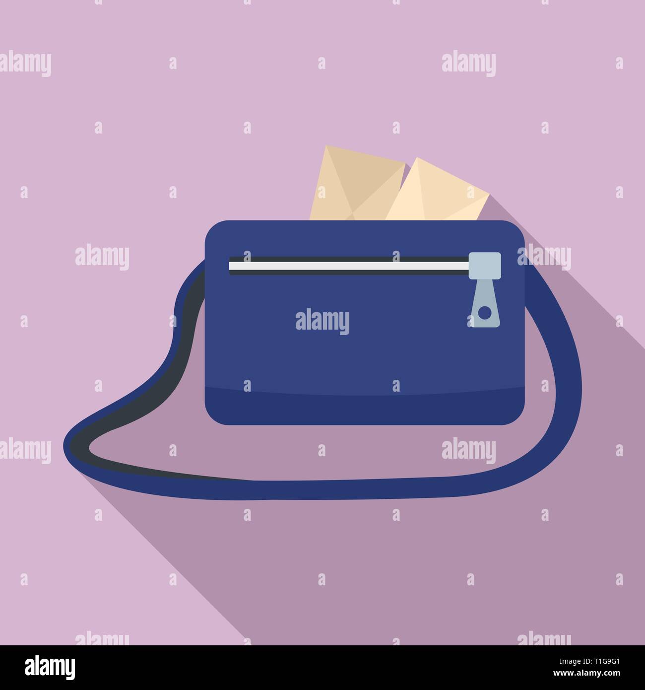 Postman bag icon. Flat illustration of postman bag vector icon for web ...