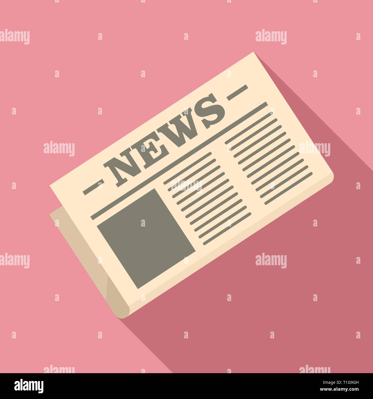 Old newspaper icon. Flat illustration of old newspaper vector icon for ...
