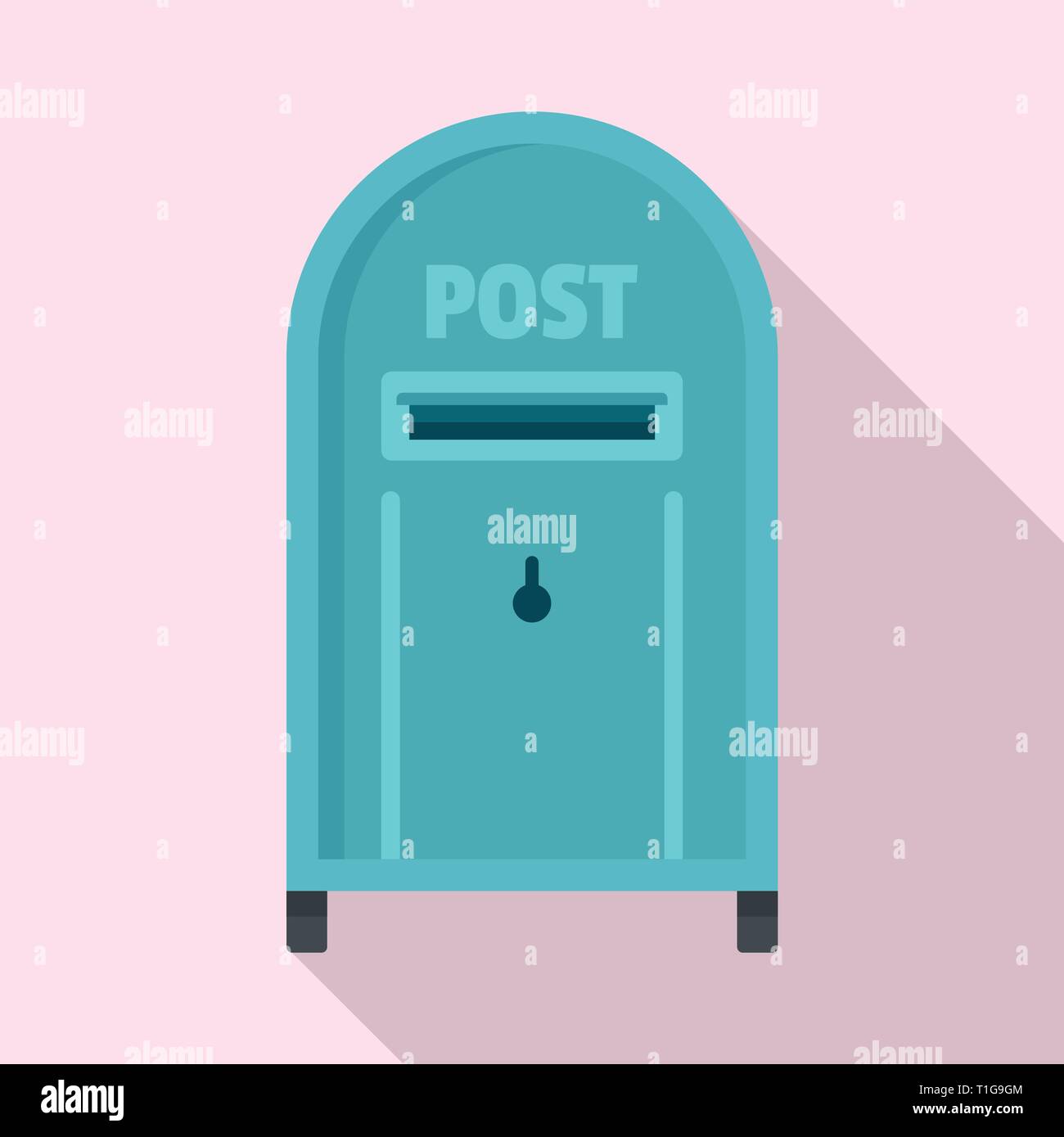 Street post box icon. Flat illustration of street post box vector icon ...