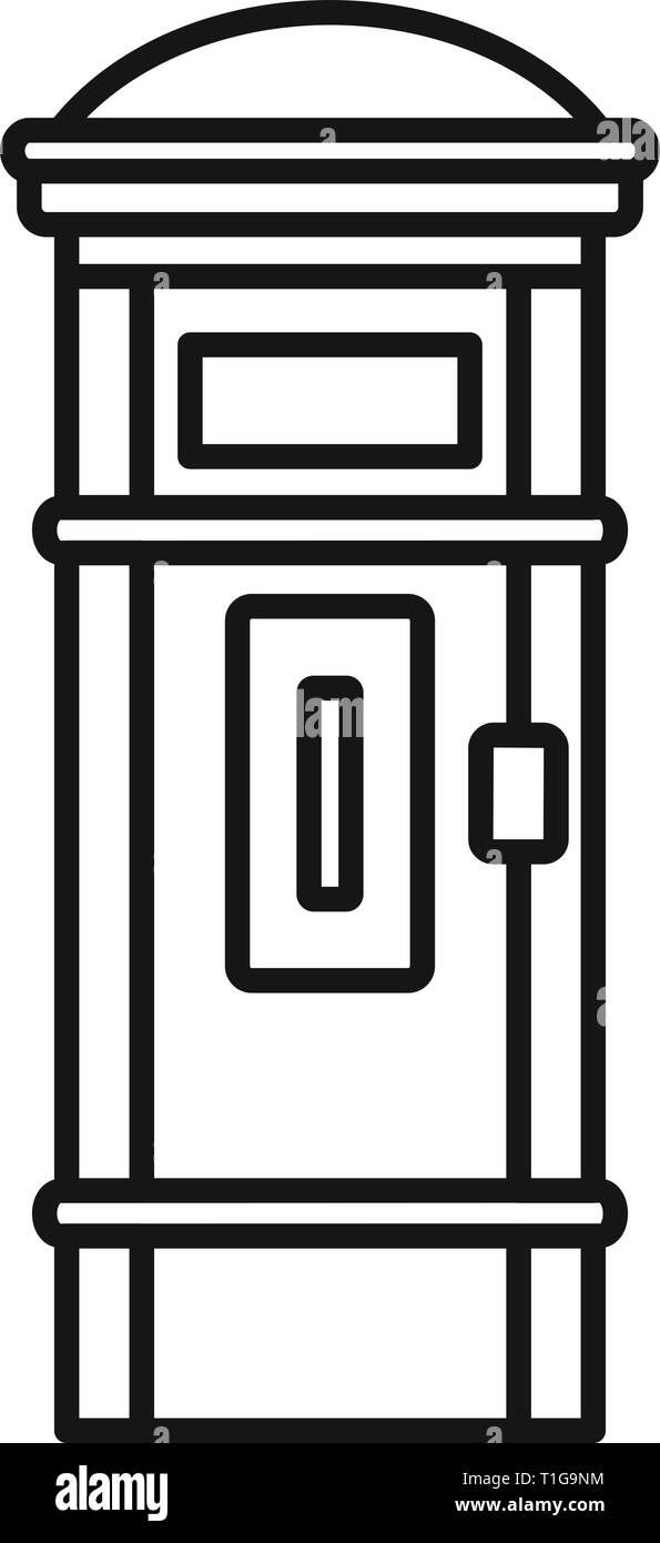 Street post box icon. Outline street post box vector icon for web ...