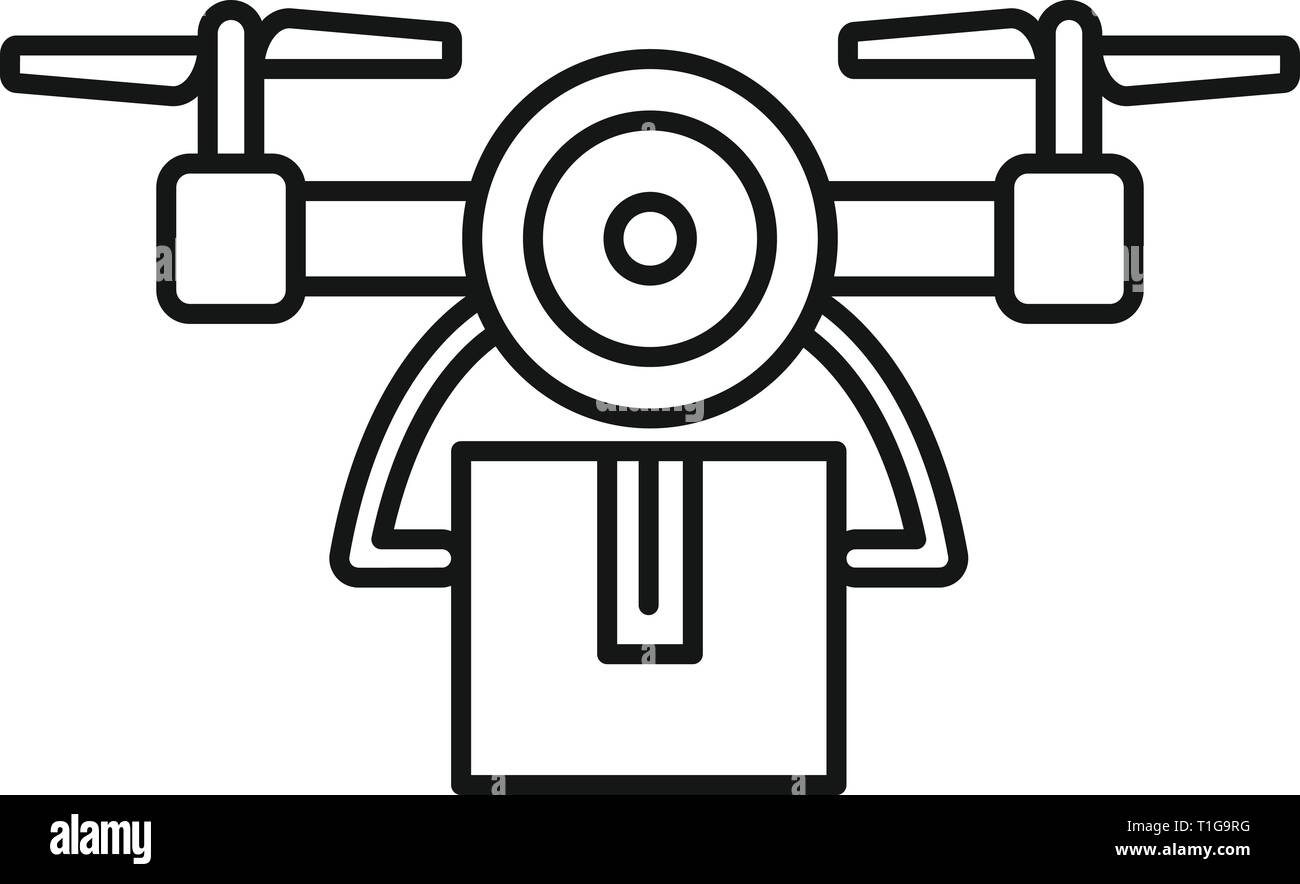 Drone delivery icon. Outline drone delivery vector icon for web design ...