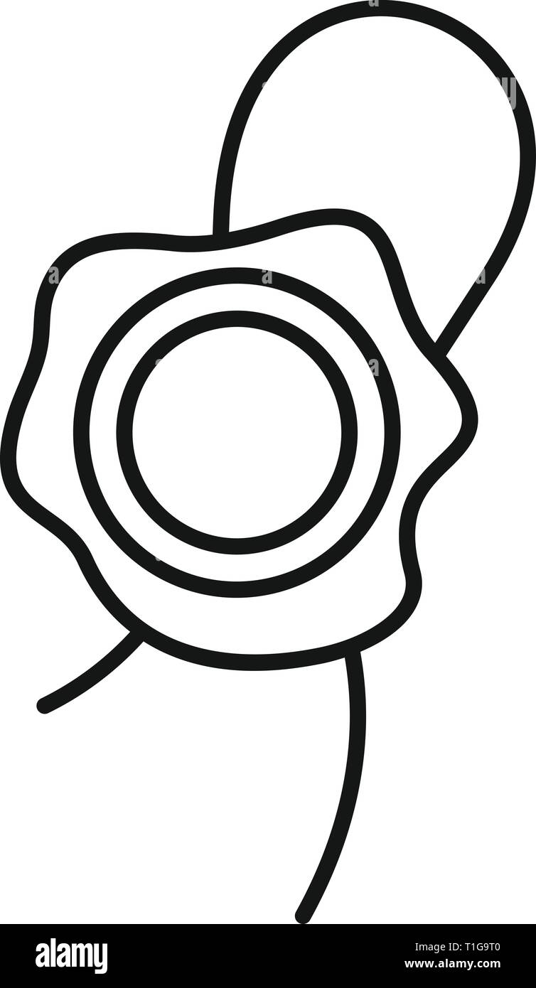 Sealing wax icon. Outline sealing wax vector icon for web design ...