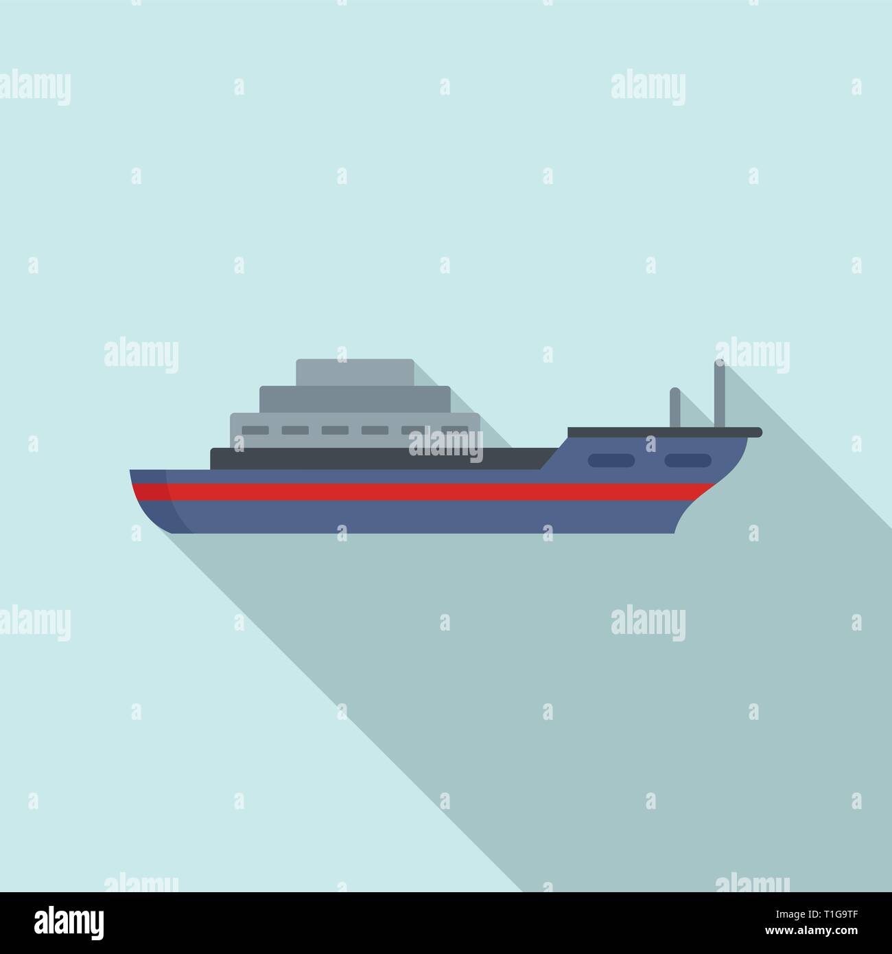 Cargo ship icon. Flat illustration of cargo ship vector icon for web ...
