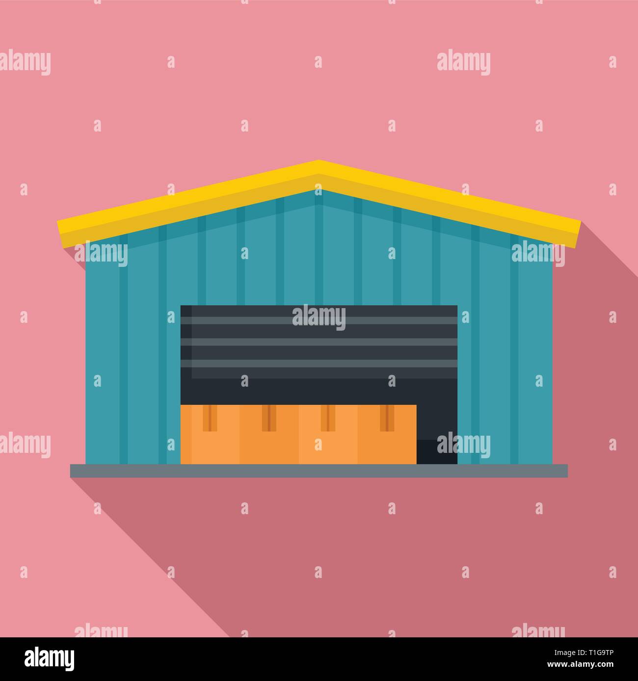 Cargo warehouse icon. Flat illustration of cargo warehouse vector icon ...