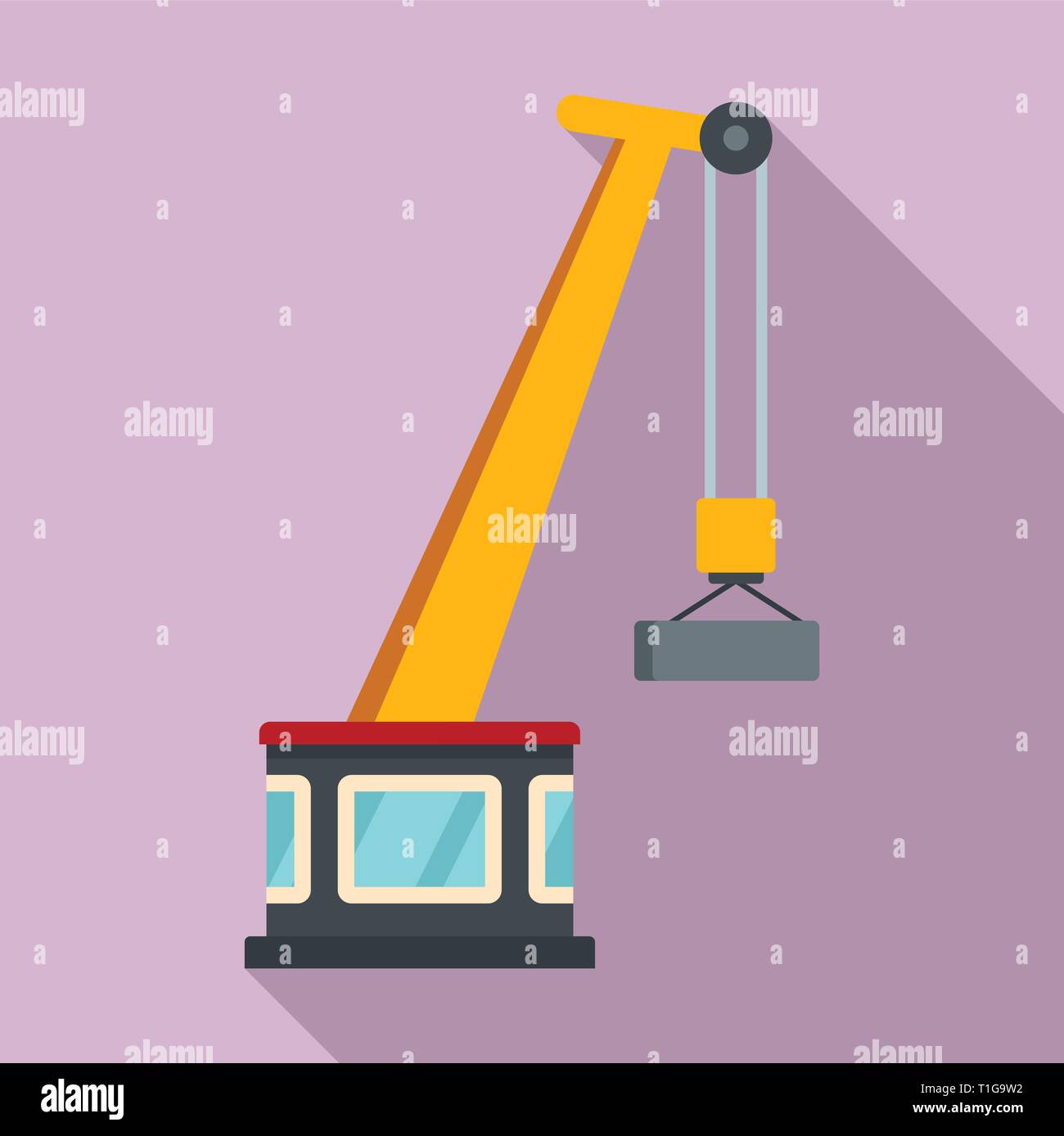 Port crane icon. Flat illustration of port crane vector icon for web ...